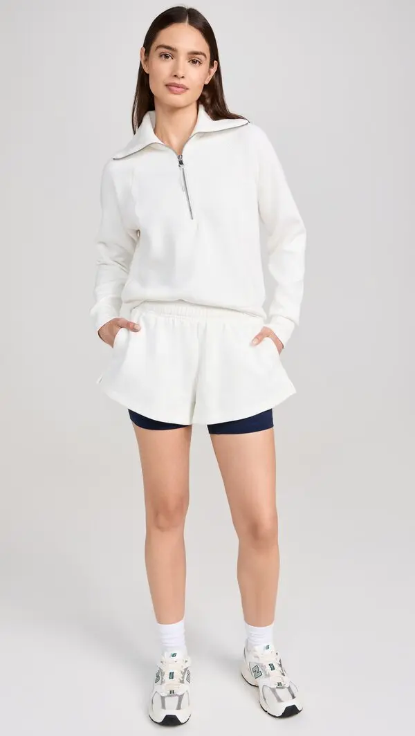 Spanx Spnax Airessentials Half Zip Sweatshirt - Powder