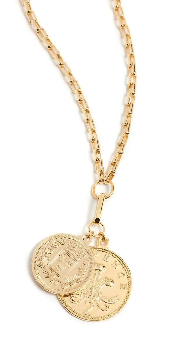 Shashi Double Coin Pendant Necklace - Gold