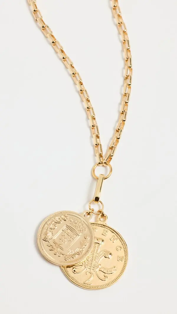 Shashi Double Coin Pendant Necklace