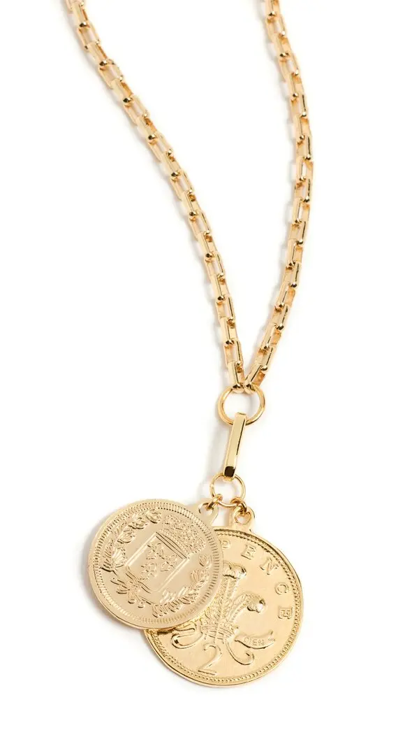 Shashi Double Coin Pendant Necklace