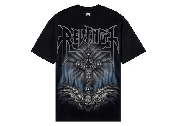REVENGE Airbrush Metal Tee Shirt - Black