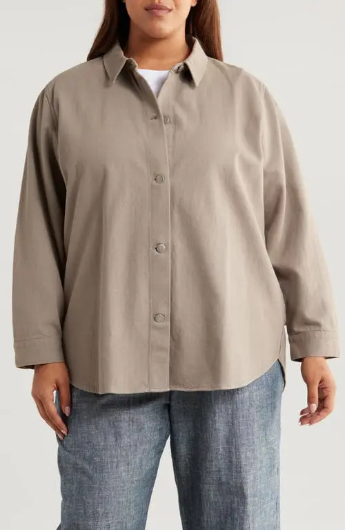 Eileen Fisher Classic Collar Organic Cotton Shirt Jacket