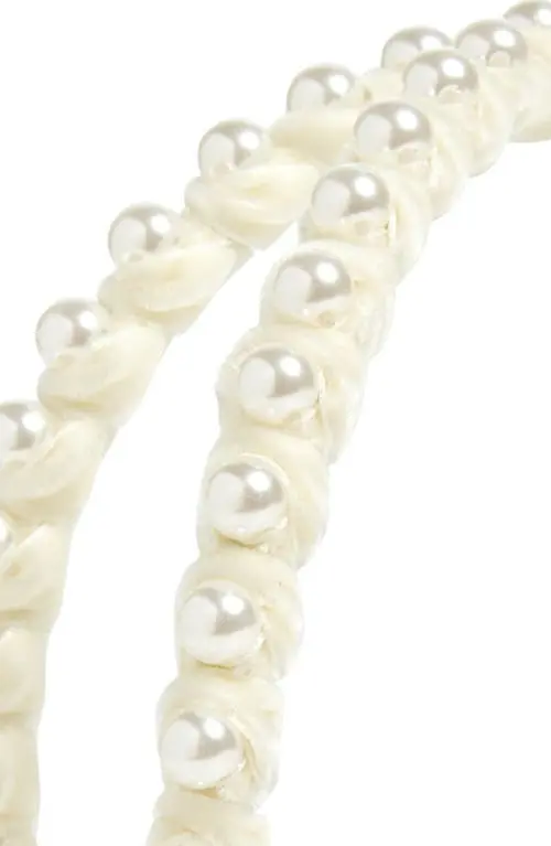 Lele Sadoughi Imitation Pearl Double Row Headband - Ivory  display picture 3