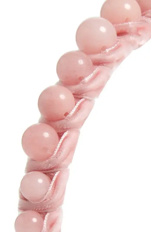 Lele Sadoughi Graduated Bead Velvet Headband In Rose - 55 
