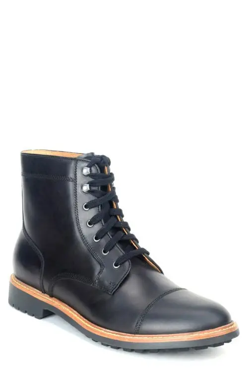 WARFIELD & GRAND Gresham Lugged Cap Toe Boot - Black