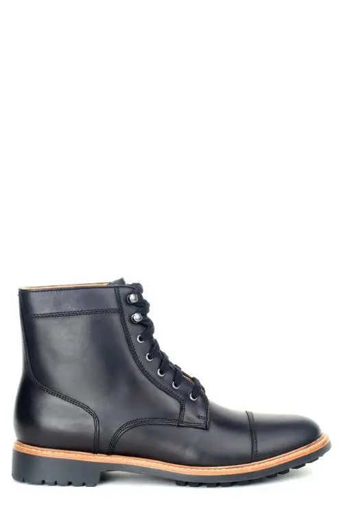 WARFIELD & GRAND Gresham Lugged Cap Toe Boot - Black