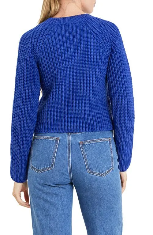 English Factory V-neck Crop Sweater - Royal Blue