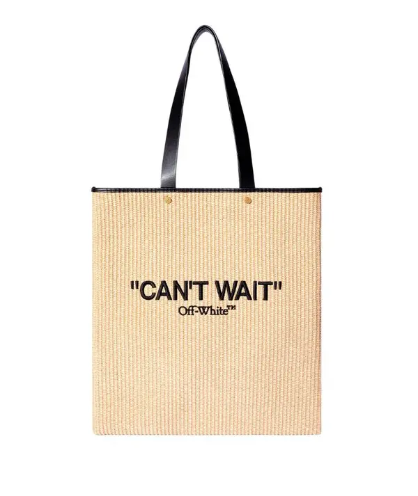 Off-White Quote Rafia Tote Bag