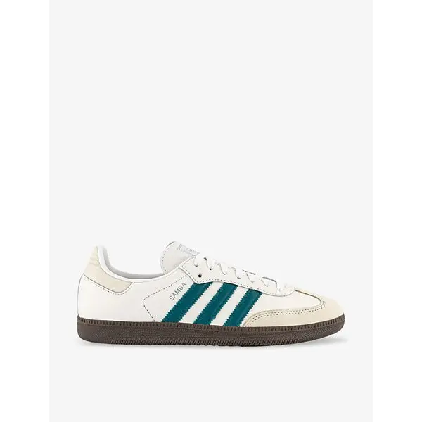 Adidas Samba Og Logo-Print Leather Low-Top Trainers In Cloud White Legacy  Teal - 34% Off | Editorialist