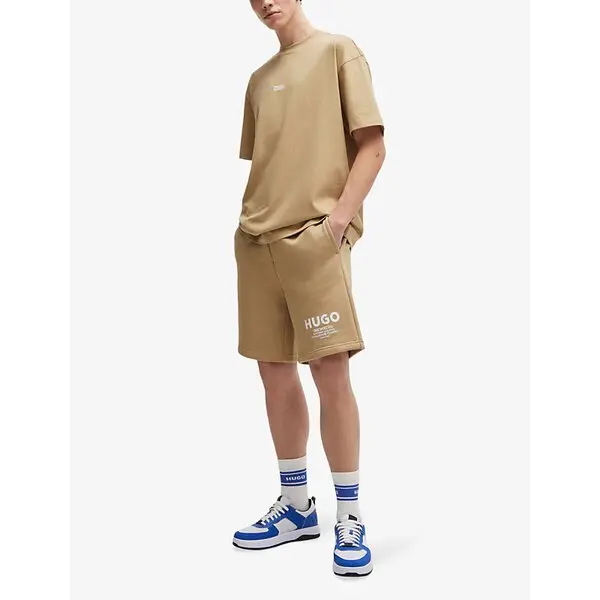 Hugo Brand-print Cotton-jersey Shorts