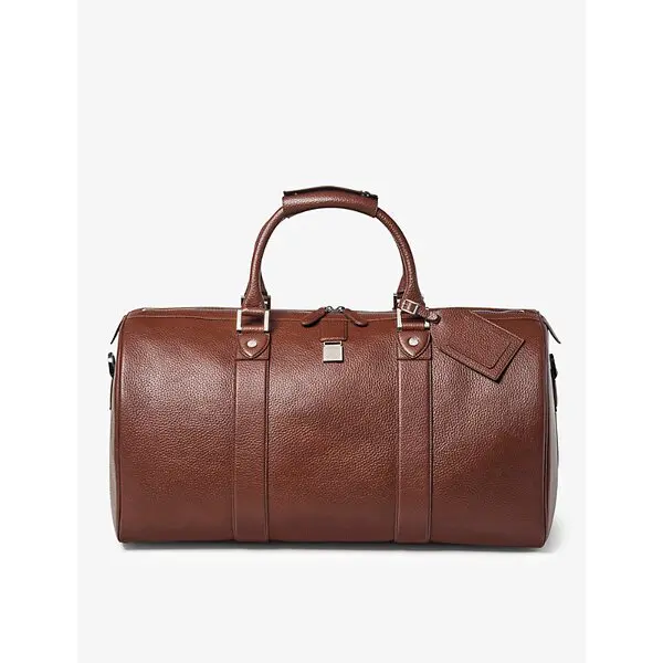 ASPINAL OF LONDON Boston Grained-leather Duffle Bag - Tobacco