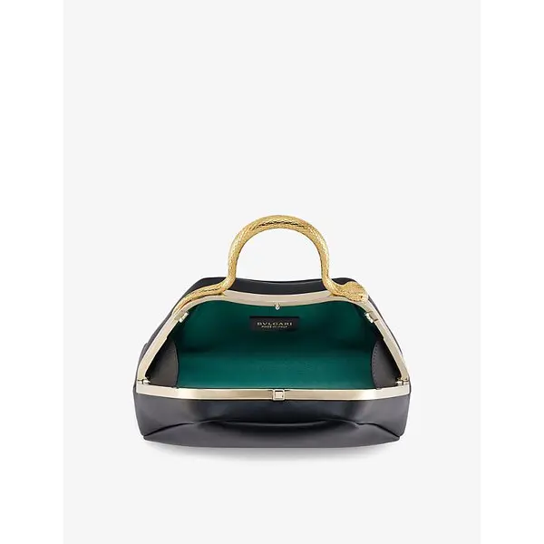 BVLGARI Serpentine Mini Top-handle Bag - Black