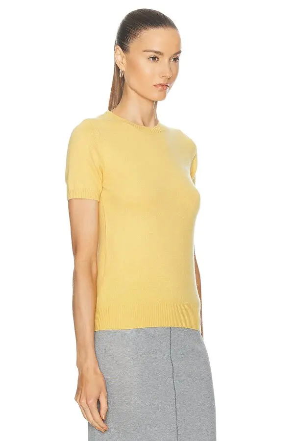 Miu Miu Short Sleeve Top In Yellow - Topazio | Editorialist