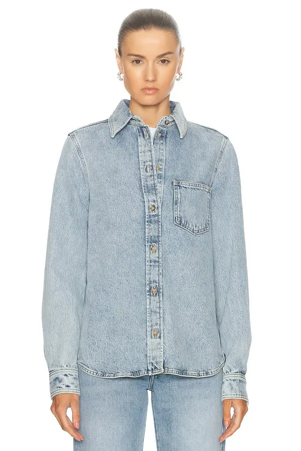 TOTEME Petite Denim Shirt In Blue