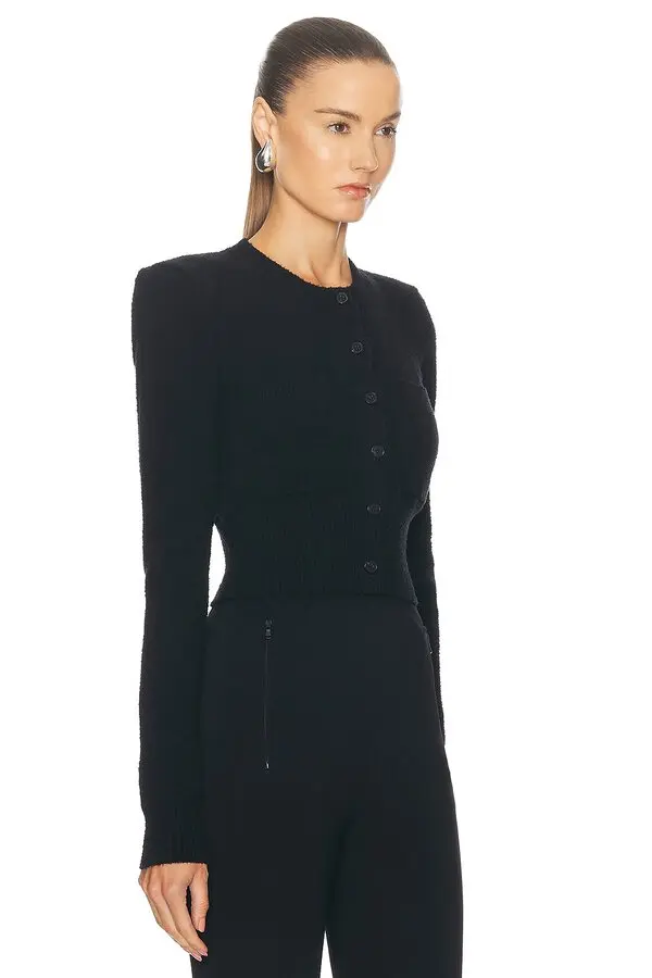 Wardrobe.NYC Cropped Cardigan With Shoulder Pads