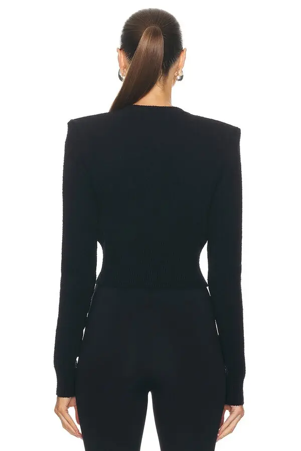 Wardrobe.NYC Cropped Cardigan With Shoulder Pads