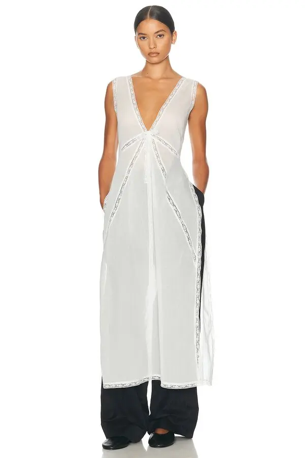 HELSA Voile Daylight Nightgown In White - Ivory