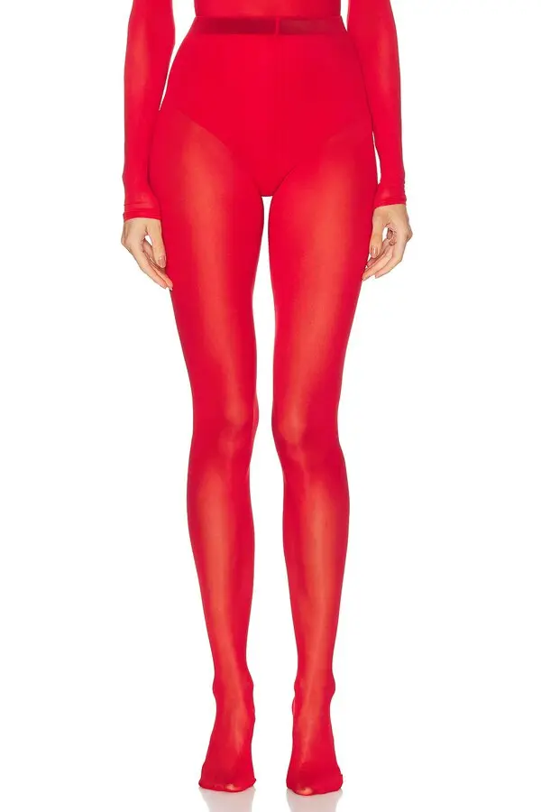 Wardrobe.NYC Sheer Tights - Red