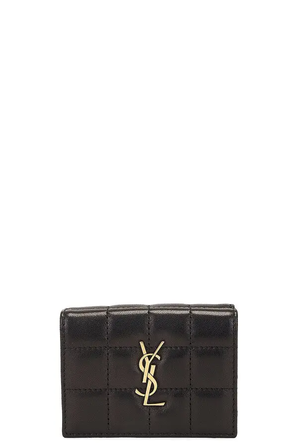Saint Laurent Tiny Origami Wallet In Black - Nero