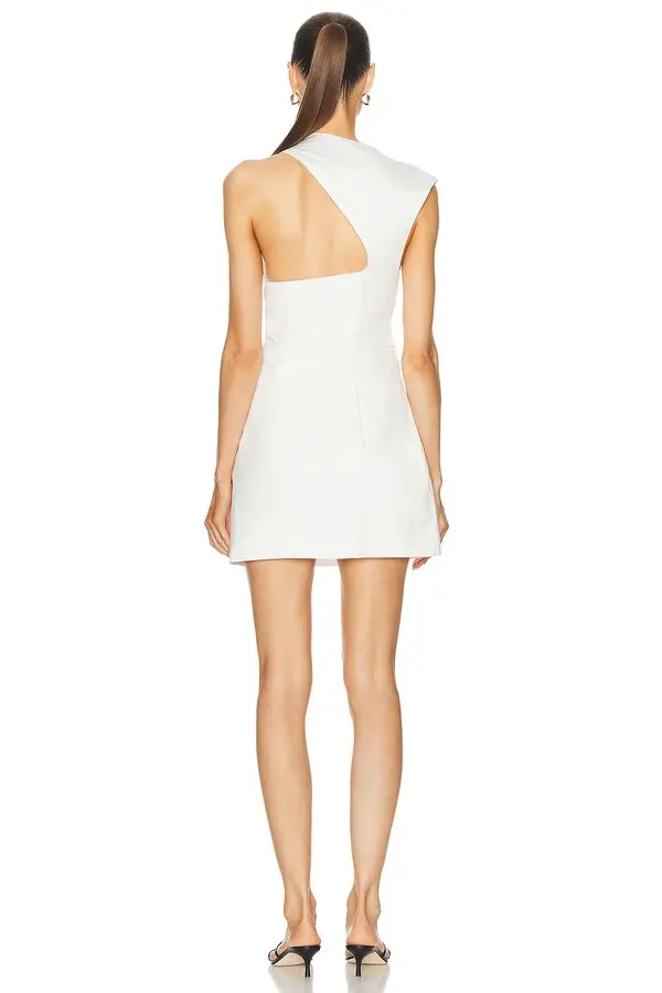 ST. AGNI Asymmetric Tuck Mini Dress