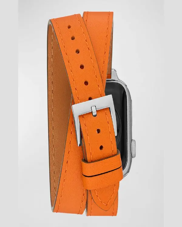 Tory Burch T Double Wrap Band For Apple Watch, 14mm Orange
