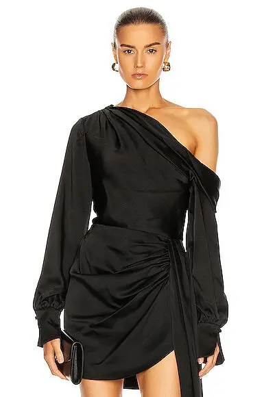 Simkhai Alice One Shoulder Top - Black