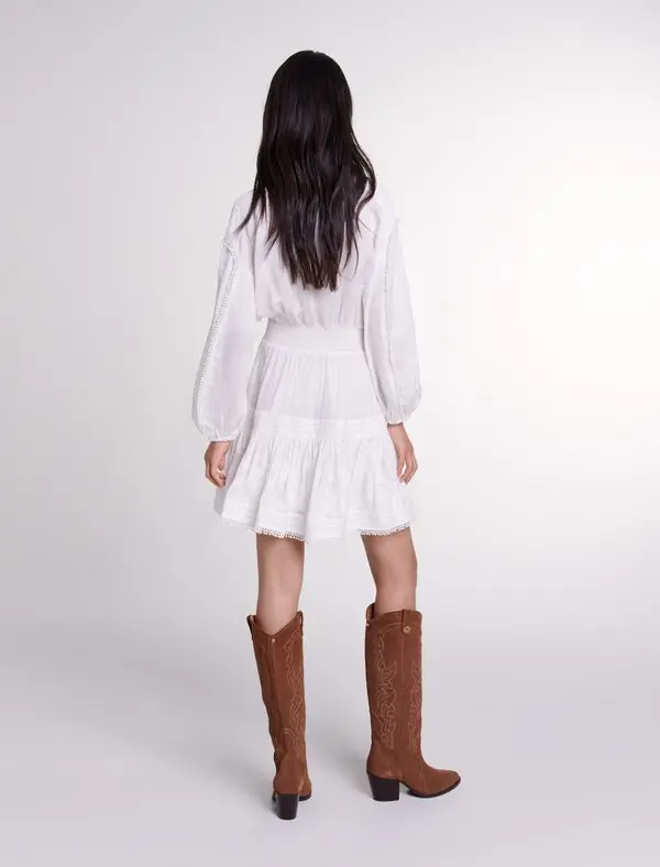 Maje Viscose Short Patchwork Dress