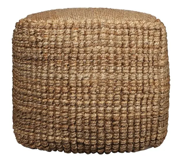 OX BAY TRADING CO. Ox Bay Farmhouse Solid Indoor Hand-made Pouf Ot Toman - One-color