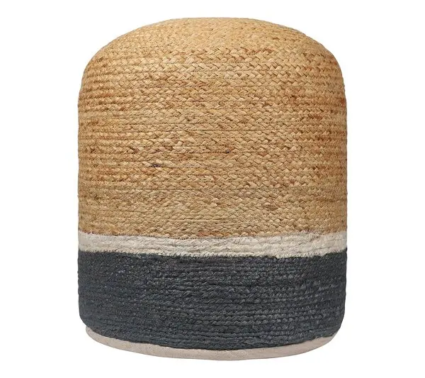 OX BAY TRADING CO. Ox Bay Color Block Striped Indoor Hand-made Pou F Ottoman - One-color