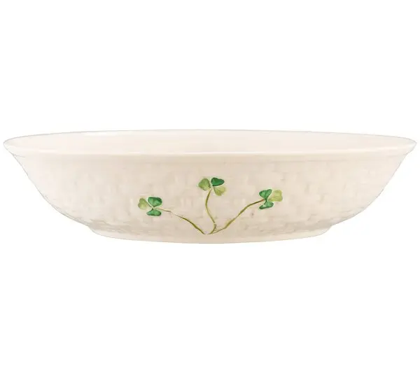 BELLEEK Pottery Classic Shamrock Pasta Bowl - One-color