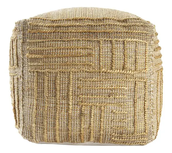 OX BAY TRADING CO. Ox Bay Striped Farmhouse Hand-made Indoor Pouf Ttoman - One-color