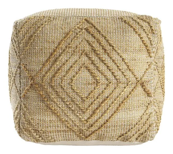 OX BAY TRADING CO. Ox Bay Diamond Farmhouse Hand-woven Indoor Pouf Ottoman - One-color