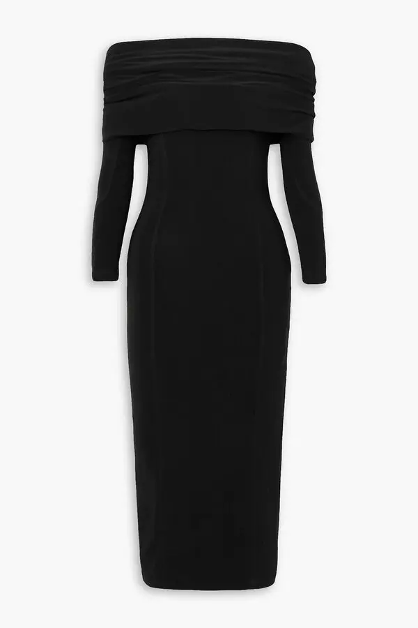 AZ FACTORY Off-the-shoulder Stretch-jersey Midi Dress - Black
