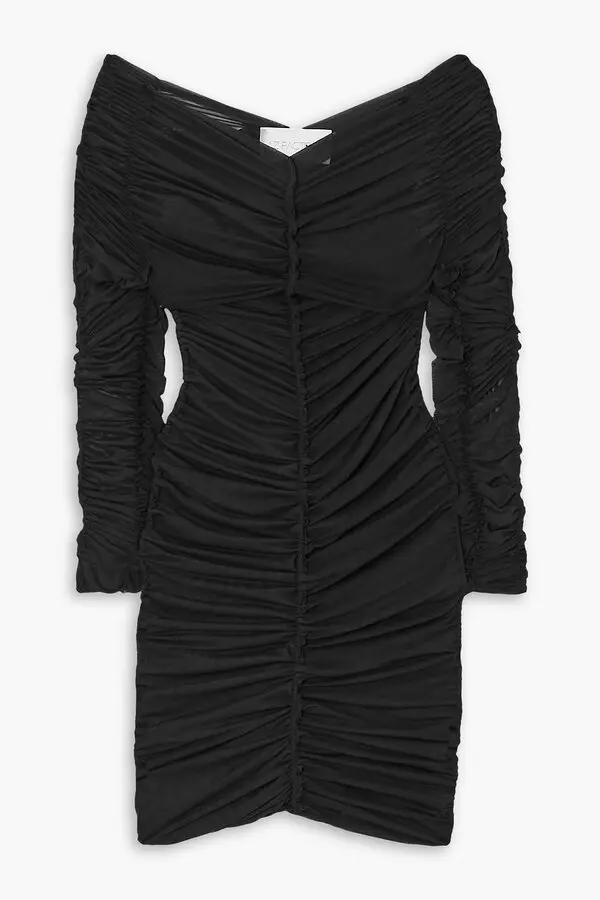 AZ FACTORY Ester Manas Ruched Stretch-mesh Mini Dress