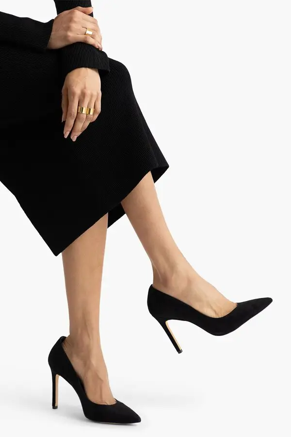 STUART WEITZMAN Leigh 95 Suede Pumps - Black
