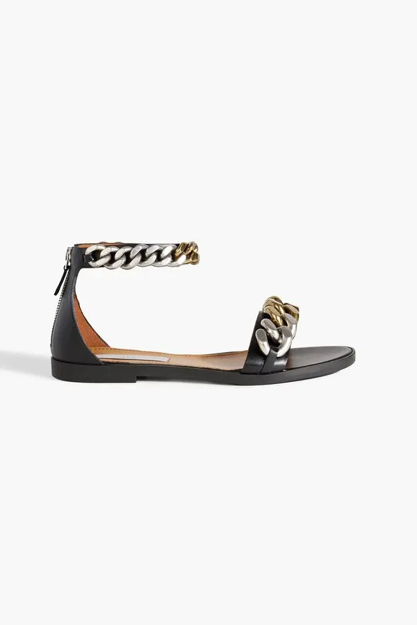 Stella McCartney Falabella Chain-embellished Sandals - Black