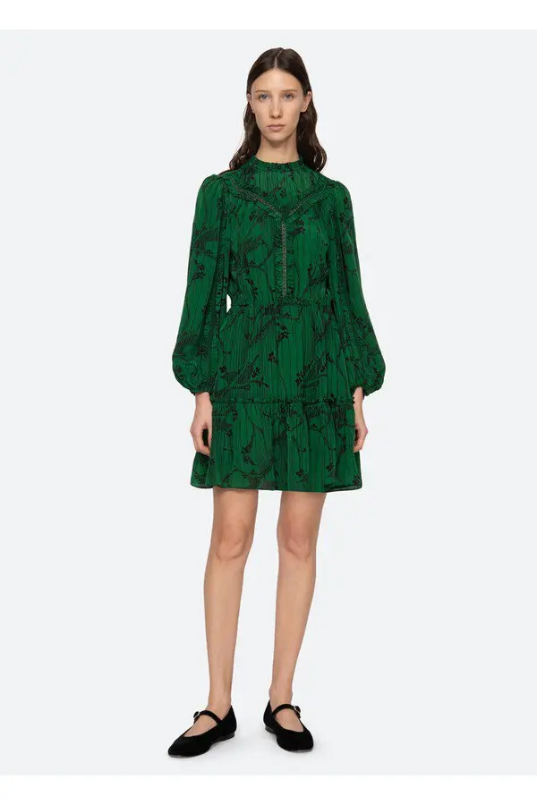 knee length dresses for ladies Emerald Green Off-Shoulder Tiered Lace Mini Dress – Short Corset Party Dress main image 1
