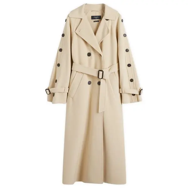 WEEKEND BY MAX MARA Virgin Wool Broadcloth Trench Coat