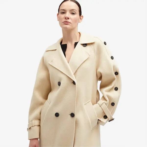 WEEKEND BY MAX MARA Virgin Wool Broadcloth Trench Coat
