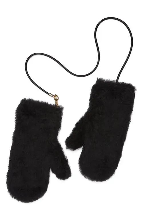 Max Mara Ombrato Teddy Mittens - Black