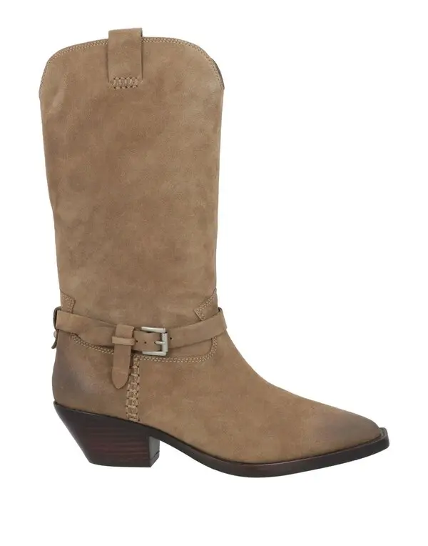 Ash Leather Cowboy Ankle Boots