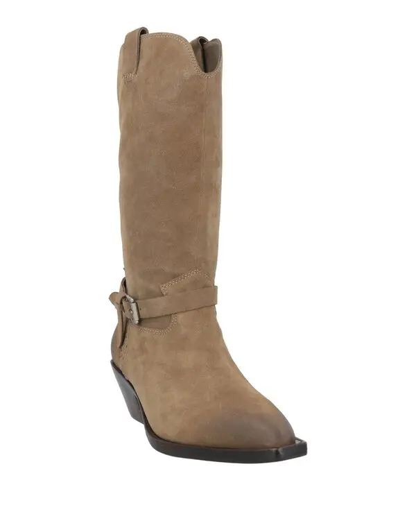 Ash Leather Cowboy Ankle Boots