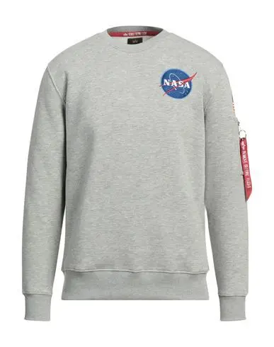 Alpha Industries Crewneck Sweatshirt With Embroidered Logo - Grey