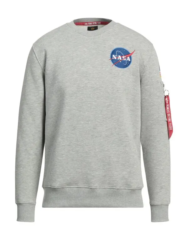 Alpha Industries Crewneck Sweatshirt With Embroidered Logo - Grey