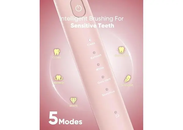 MYSMILE Dy156 Sonic Electric Toothbrush For Adults - Pink