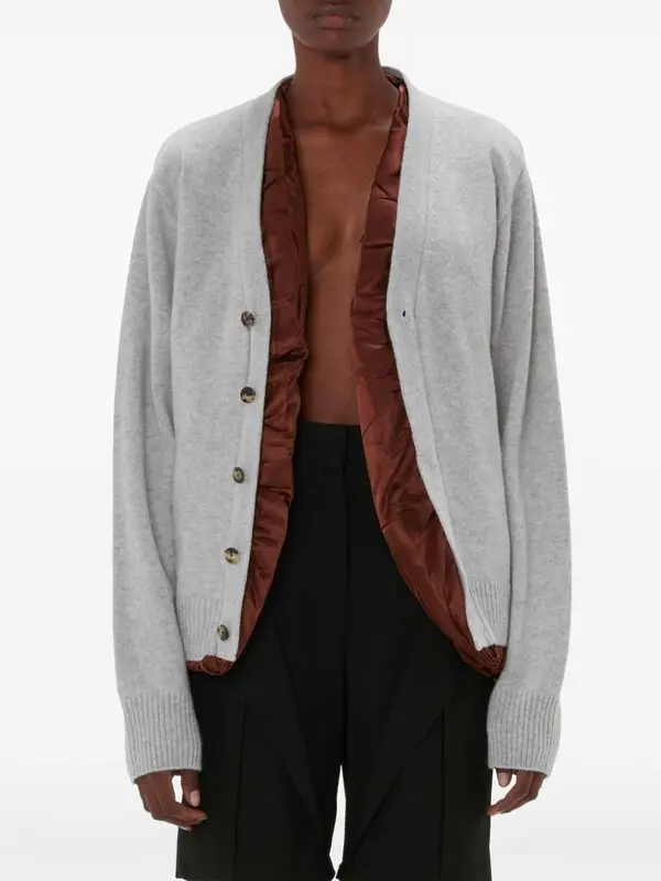 Jw Anderson Satin-Lined Cardigan - Grey | Editorialist