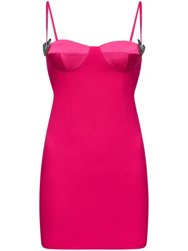 AREA Heart-motif Twill Mini Dress