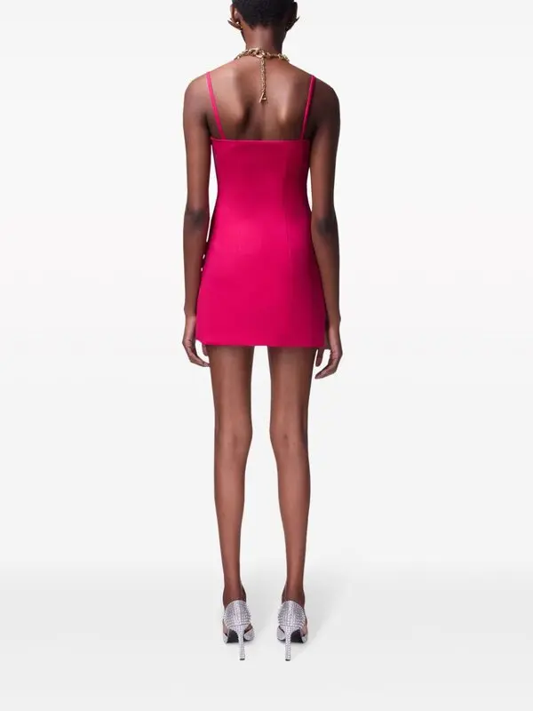 Heart-motif Twill Mini Dress - Pink
