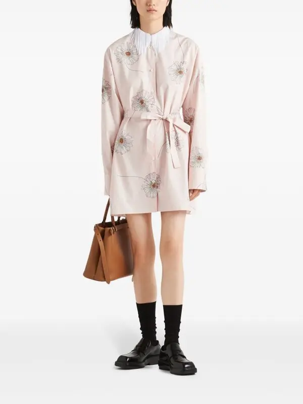Prada Printed Poplin Shirt Dress