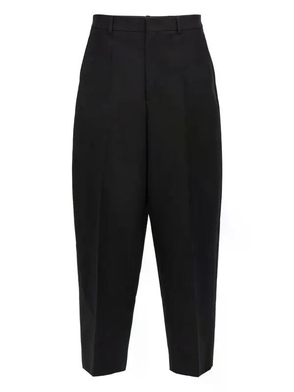 Valentino Garavani Cropped Wide-leg Trousers - Black